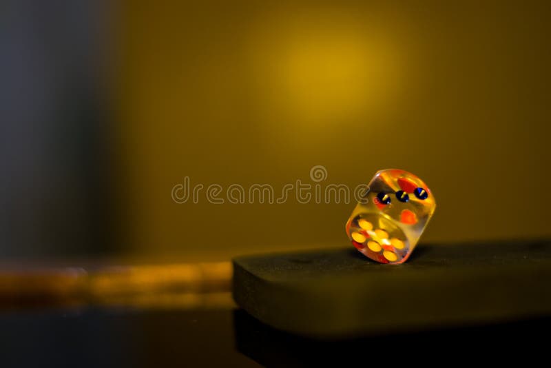 A Fiber Made Dice in a Wooden Surface Stock Photo - Image of horizontal ...