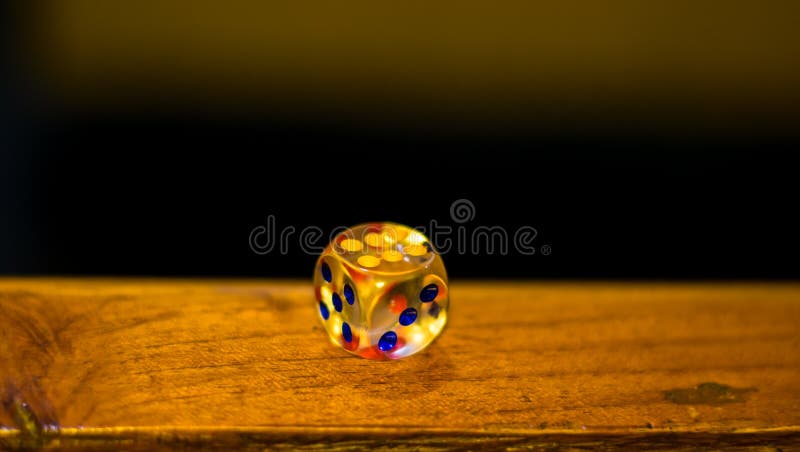 A Fiber Made Dice in a Wooden Surface Stock Photo - Image of planning ...