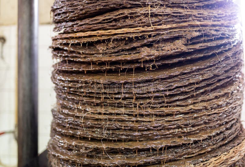 Fiber Mats with Olive Paste during Pressing Stock Photo - Image of pile ...