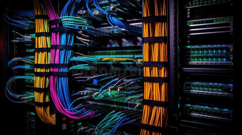 Fiber network cabling stock illustration. Illustration of cat5 - 373914499