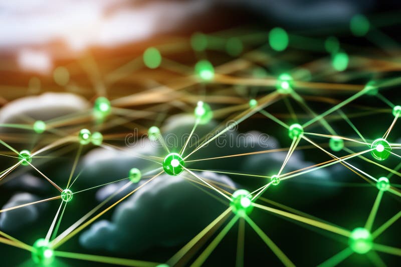 Fiber Network Lighting Digital Cloud Stock Illustration - Illustration of communication, modern ...