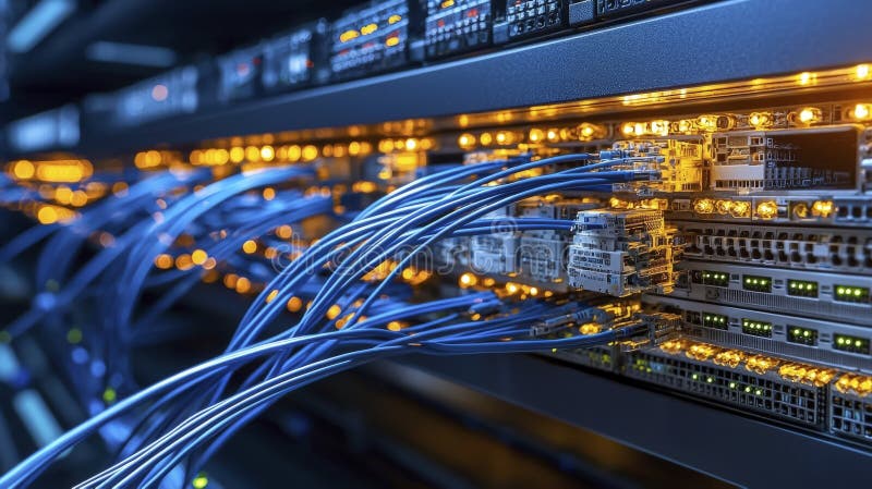 Fiber Optic Cable Array Installation Data Center Photography High-tech ...