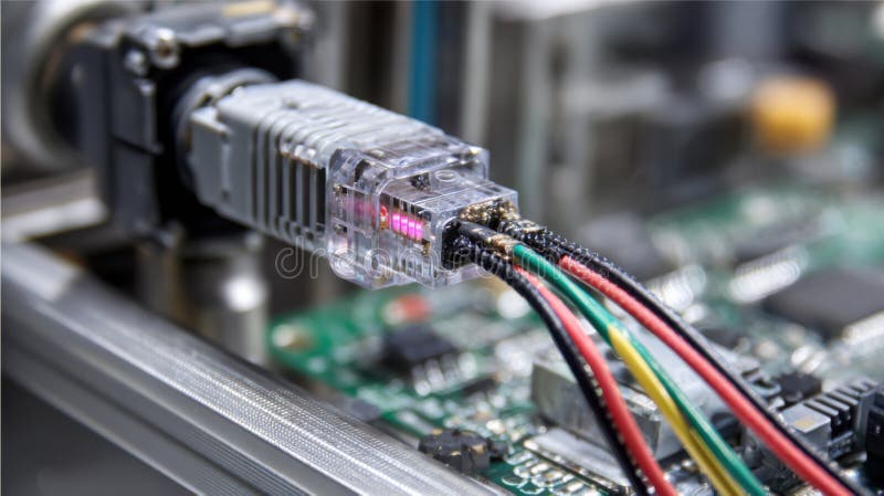 Fiber Optic Cable Circuit Board Connection Stock Illustration ...