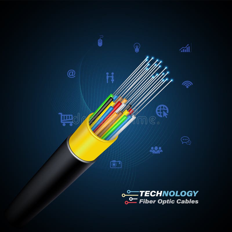 Fiber Optic Cable for Fiber Optic Concept and Advertising Communication ...