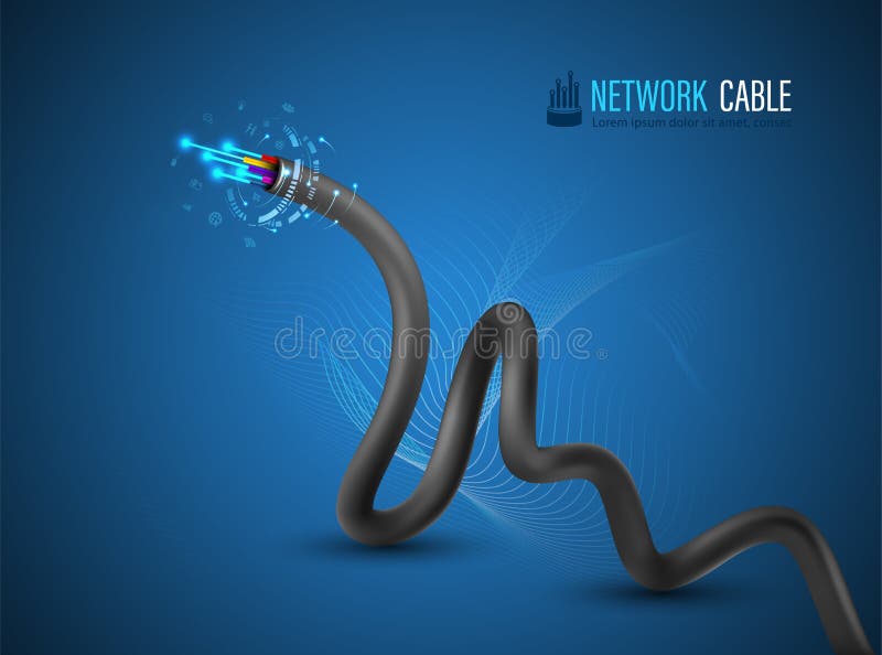 Fiber Optic Cable for Fiber Optic Concept and Advertising Communication ...
