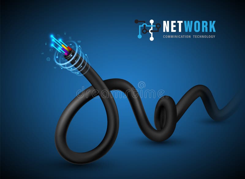 Fiber Optic Cable for Fiber Optic Concept and Advertising Communication ...