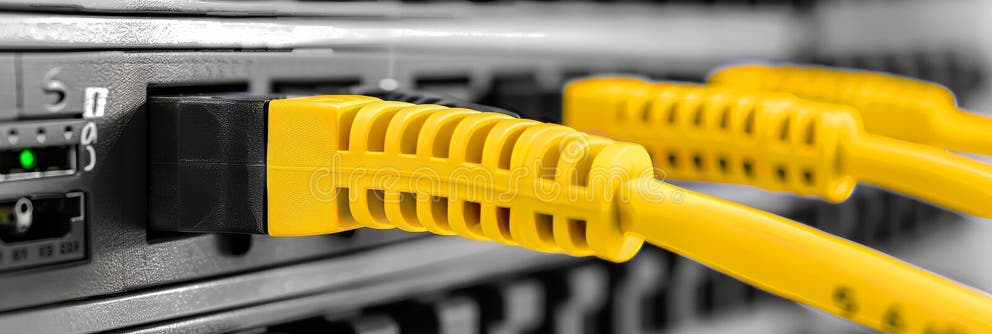 Fiber Optic Cable Connecting Server Switch in Local Area Network for ...