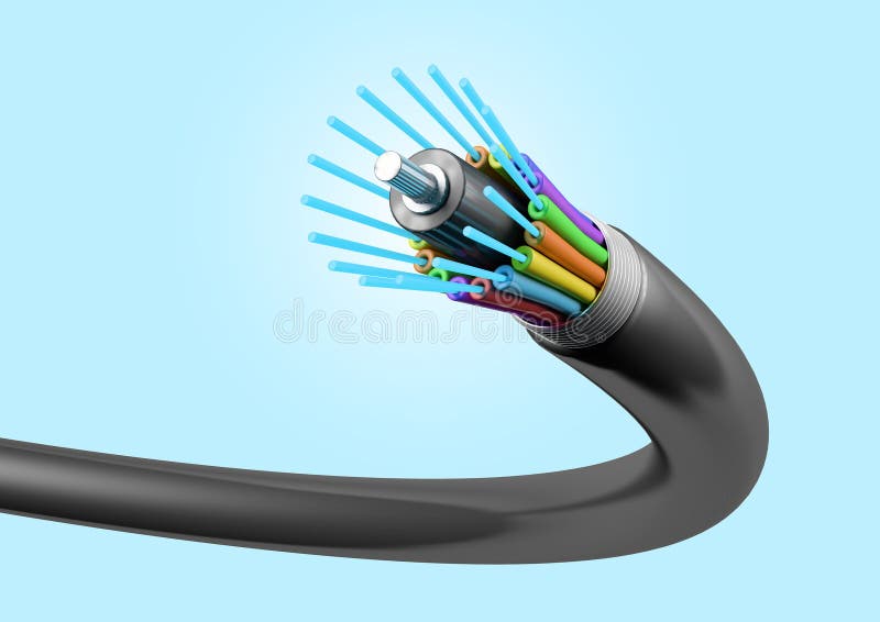 Fiber optic cable stock illustration. Illustration of cable - 327476945