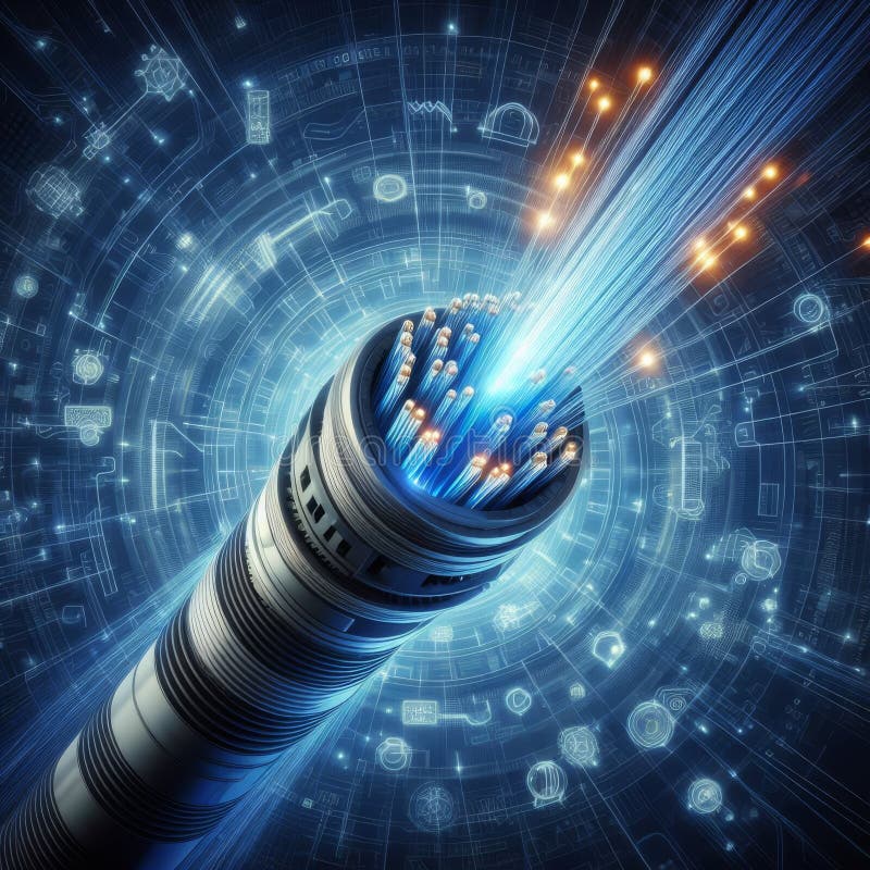 Fiber Optic Cable Data Stream Stock Photo - Image of technology, tech ...