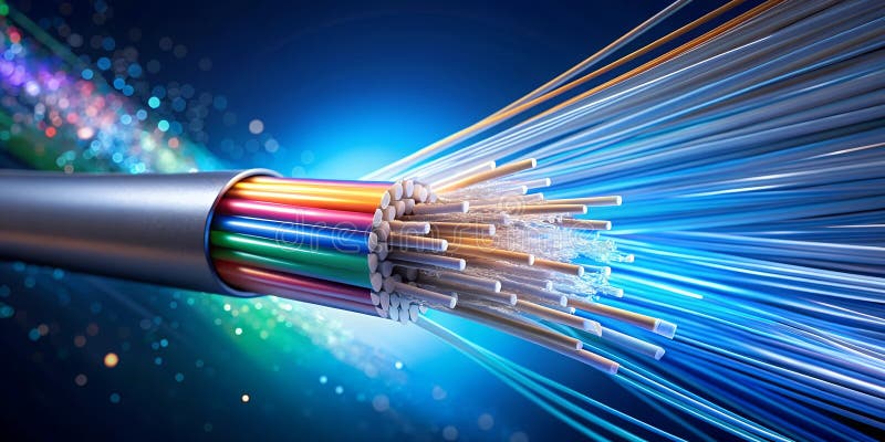 Fiber Optic Cable for Fast Internet Generative AI Stock Illustration ...
