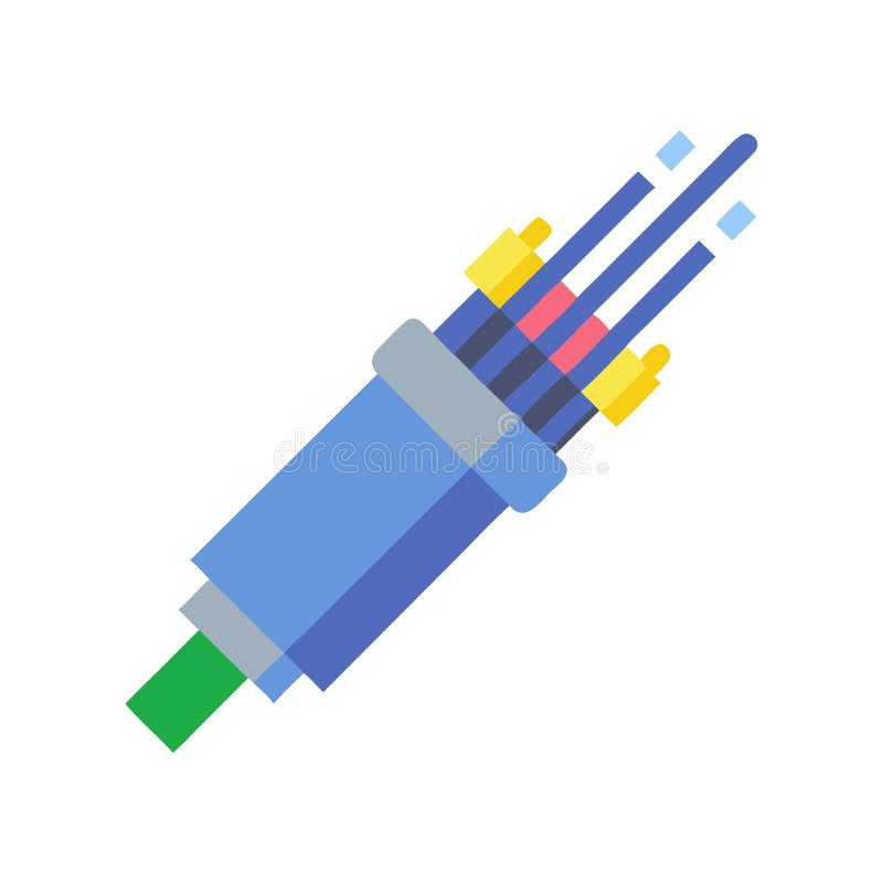 Fiber Optic Cable Icon for Communication Stock Vector - Illustration of ...