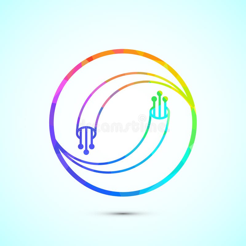 Fiber Optic Cable Icon Design Illustration. Electric Wire Sign, Digital ...