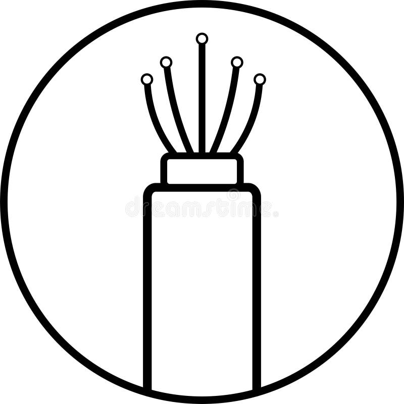 Fiber Optic Cable Icon Flat, Network Connection, Data Transfer ...