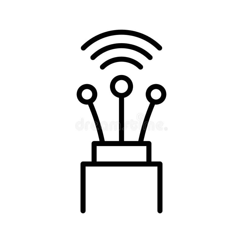 Fiber Optic Cable Icon Linear Logo Mark in Black and White Stock Vector ...
