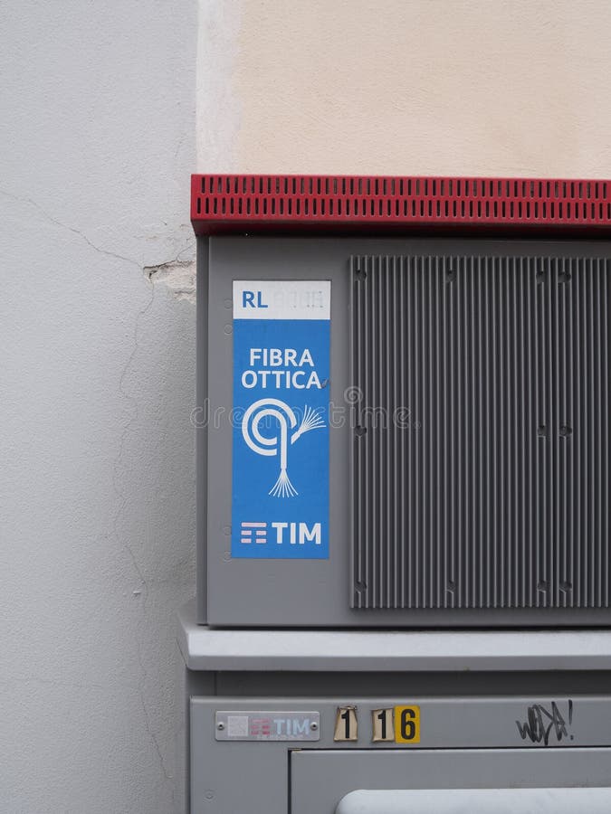 Fiber Optic Cable Internet Connection Box Mounted on Wall Editorial ...