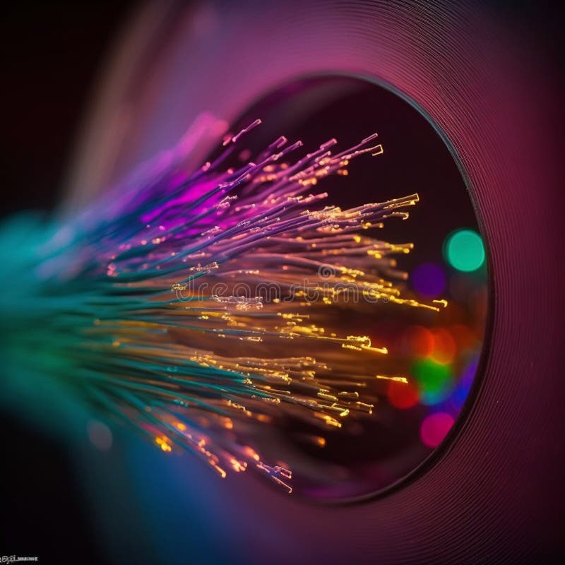 Fiber Optic Cable Internet Connection with Different Colors. AI Stock ...