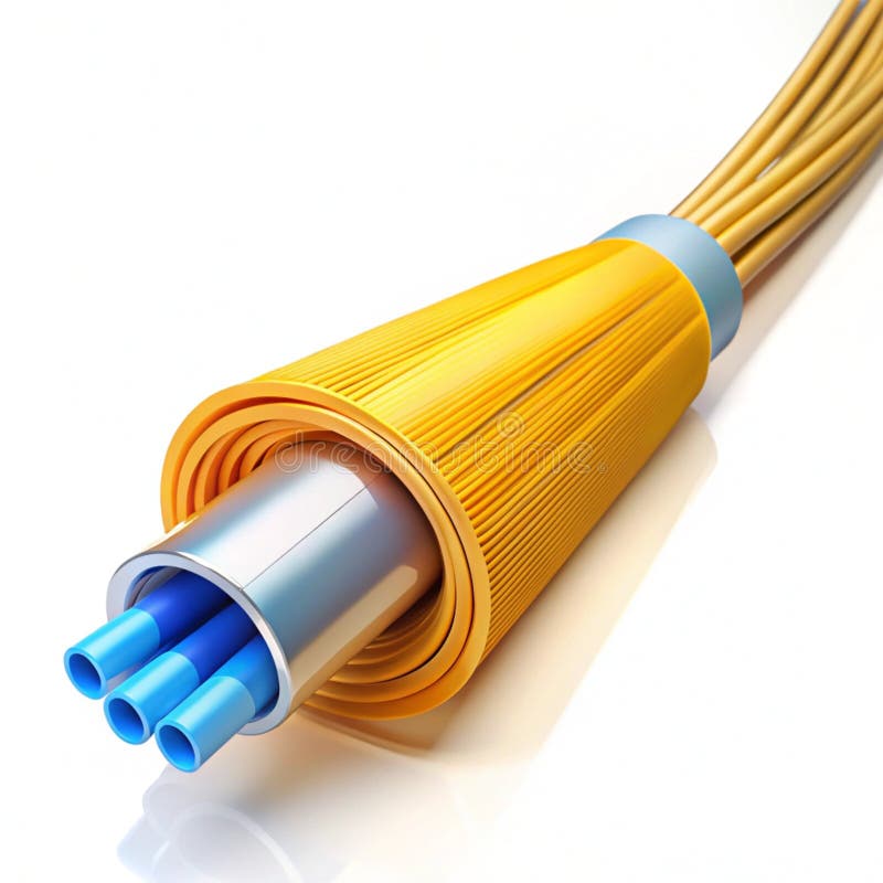 Fiber Optic Cable Isolated on White Background Stock Illustration ...