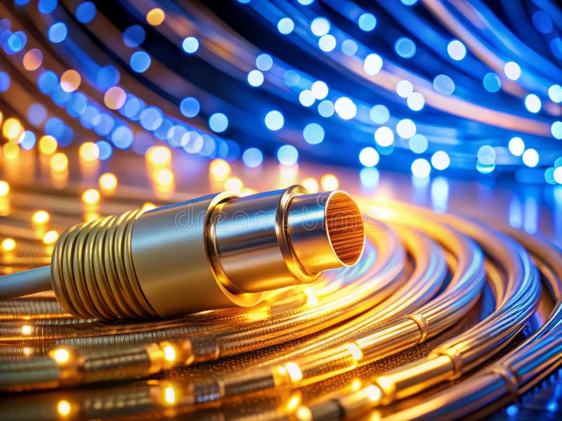 Fiber Optic Cable Jack Connection HighSpeed Internet Network ...