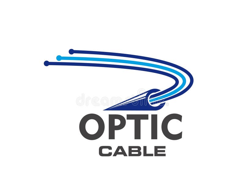 Fiber Optic Cable Logo Icon, Telecommunication Stock Vector ...