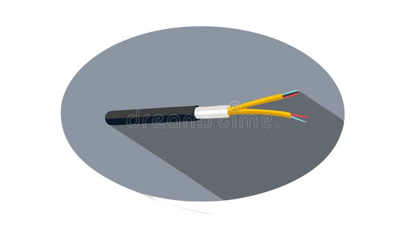 Fiber Optic Cable Network Connection Wire Flat Icon, Vector Design ...