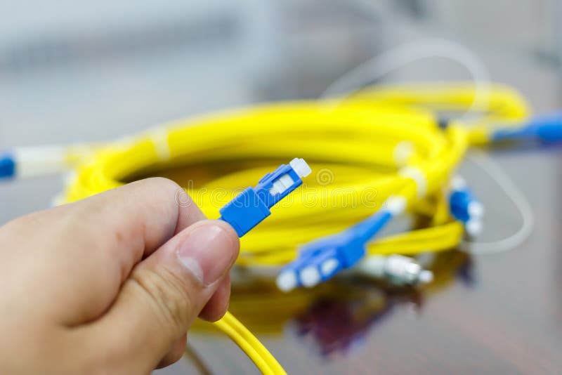Fiber Optic Cable for Network System Stock Image - Image of computer ...