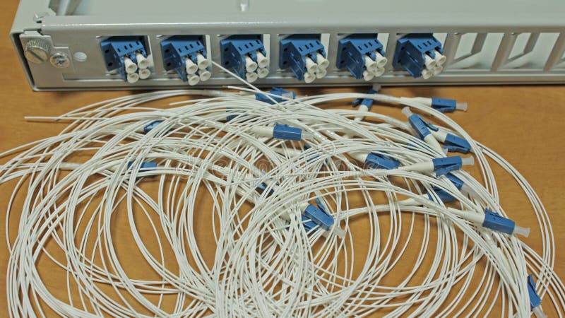 Fiber-optic Cable with Patch Cords Stock Image - Image of broadband ...
