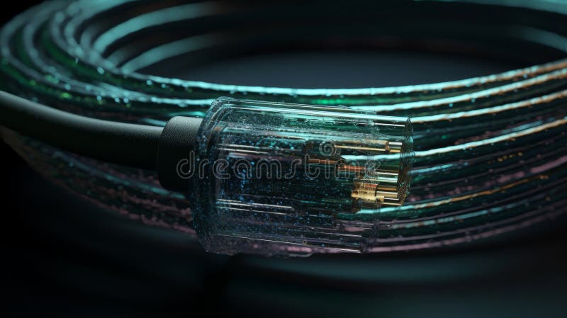 Fiber Optic Cable Runs Data Connections. Generative Ai Stock Photo ...