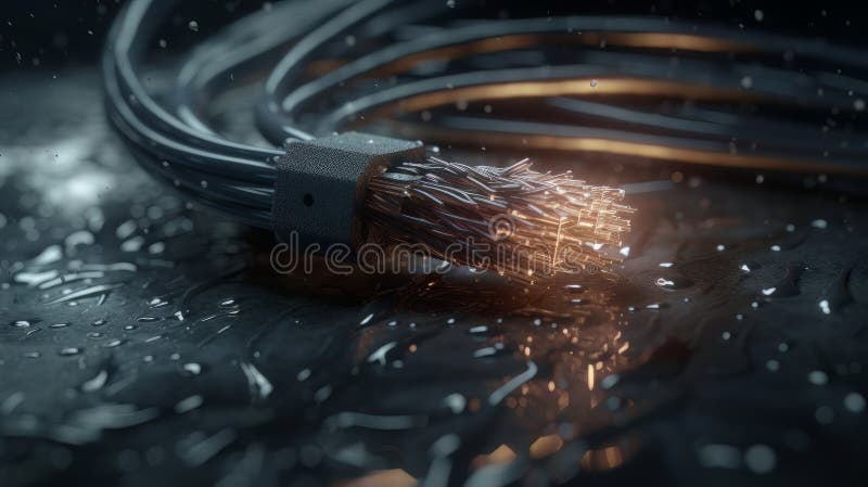 Fiber Optic Cable Runs Data Connections. Generative Ai Stock ...