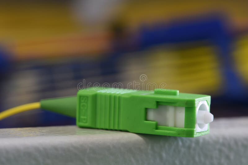Fiber Optic Cable with SC Plug Stock Image - Image of laser, single ...
