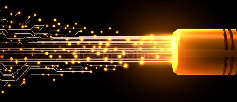 Fast Digital Data Flow Futuristic Circuit Board Technology ...