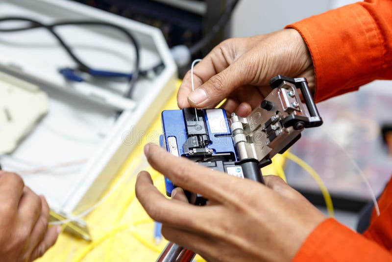 Fiber Optic Cable Splice Machine Stock Photo - Image of link, digital ...