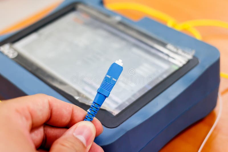 Fiber optic cable testing stock image. Image of connector - 58732195