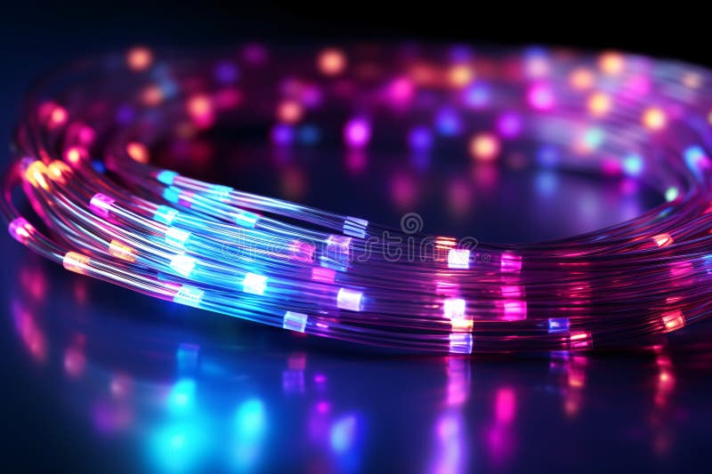 .Fiber Optic Cable. Transmission of Data and Information Stock Photo ...