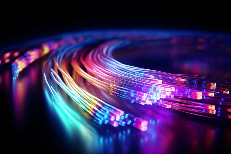 .Fiber Optic Cable. Transmission of Data and Information Stock ...