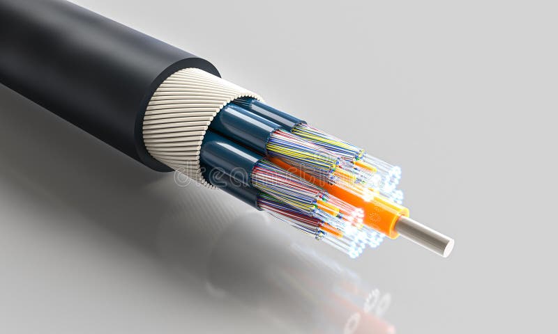 Fiber Optic Cable Transmitting Digital Data Stock Photo - Image of ...