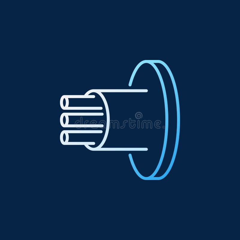 Fiber Optic Cable Vector Colored Linear Icon Stock Vector ...