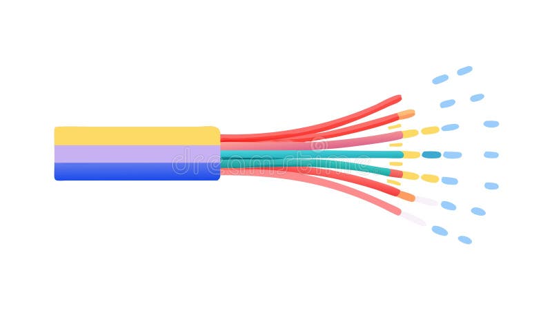 Fiber Optic Cable Vector Illustration for High-Speed Connectivity ...