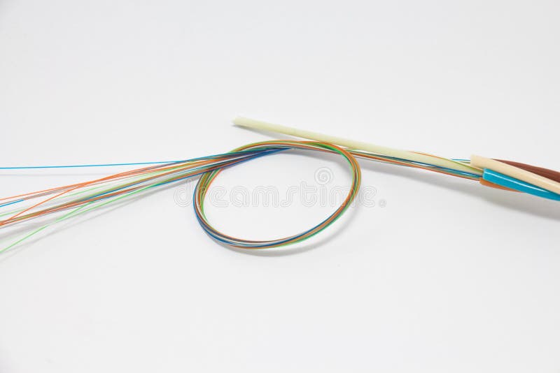 Fiber optic loops cables. stock photo. Image of glass - 65185788