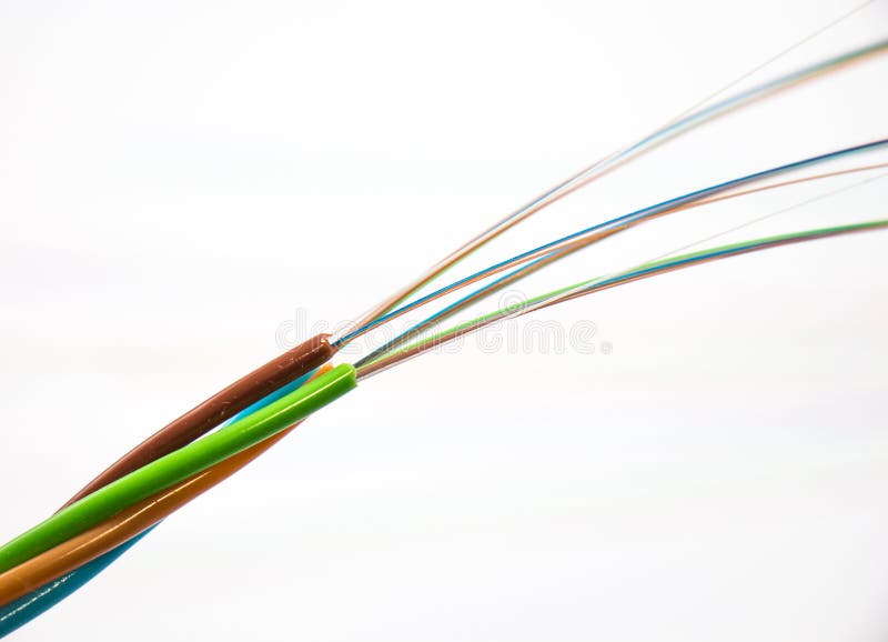 Fiber optic loops cables. stock photo. Image of glass - 65185788