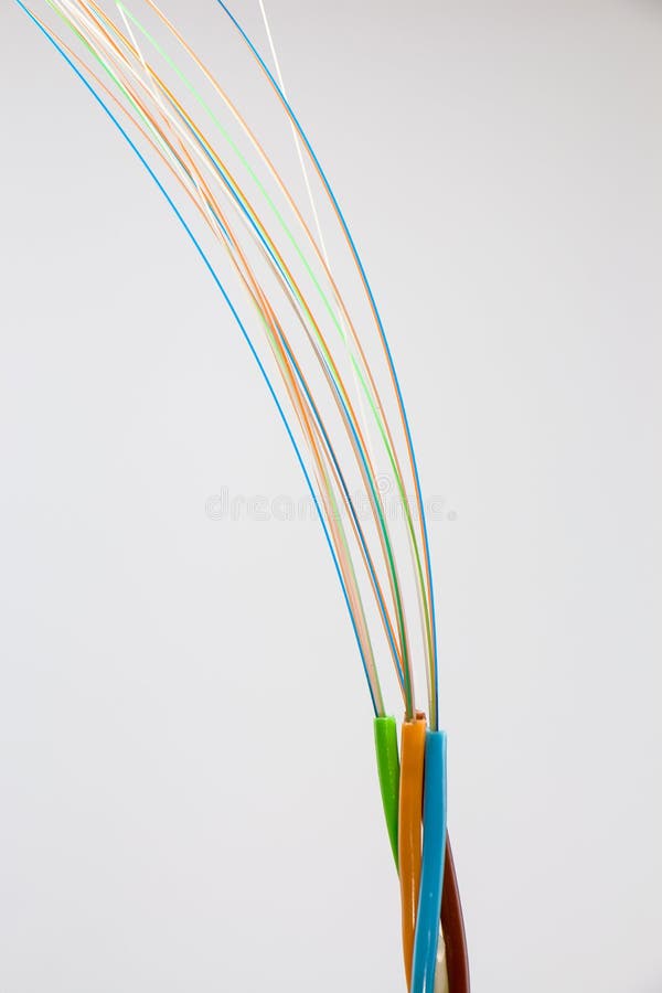 Fiber optic loops cables. stock photo. Image of glass - 65185788