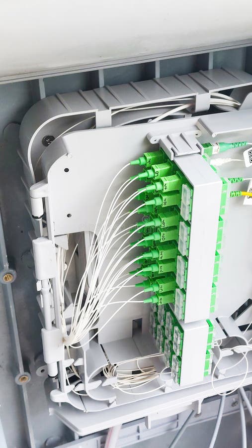 Fiber Optic Cables Connecting To the Distribution Frame in Data Center ...