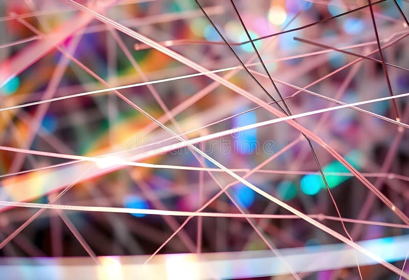 Fiber Optic Cables Creating a Colorful Network Connection Stock ...