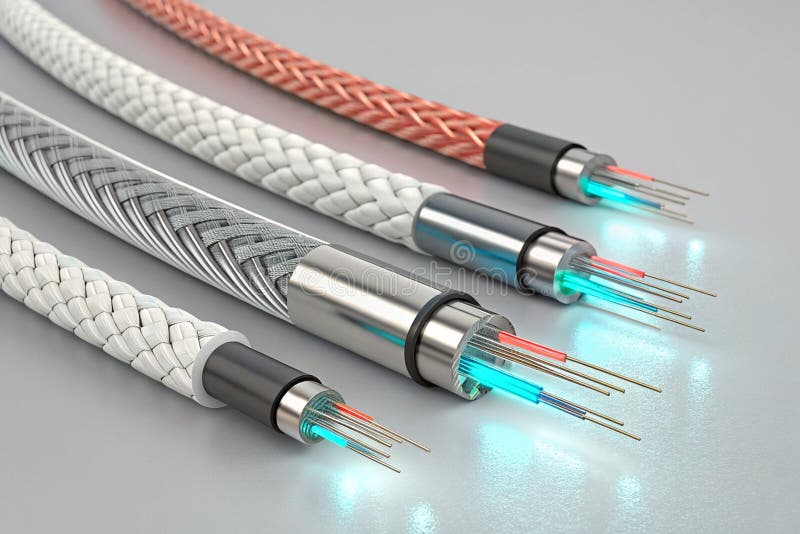 Fiber Optic Cables. 3d Illustration - Generated by Ai Stock ...