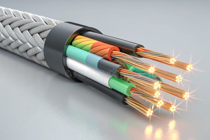 Fiber Optic Cables. 3d Illustration - Generated by Ai Stock ...