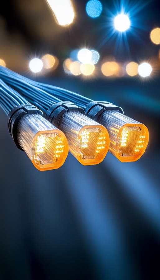 Fiber Optic Cables, Data Transmission, Network Communication Technology ...