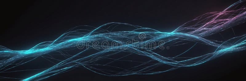 Fiber Optic Cables Glowing in the Dark Creating a Web-like Structure ...