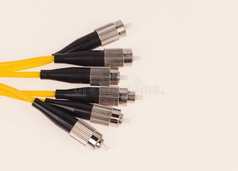 Fiber Optic Cables Isolated on the Grey Background Stock Image - Image ...