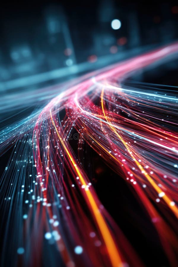 Fiber Optic Cables Transferring Big Data at High Speed Stock Photo ...
