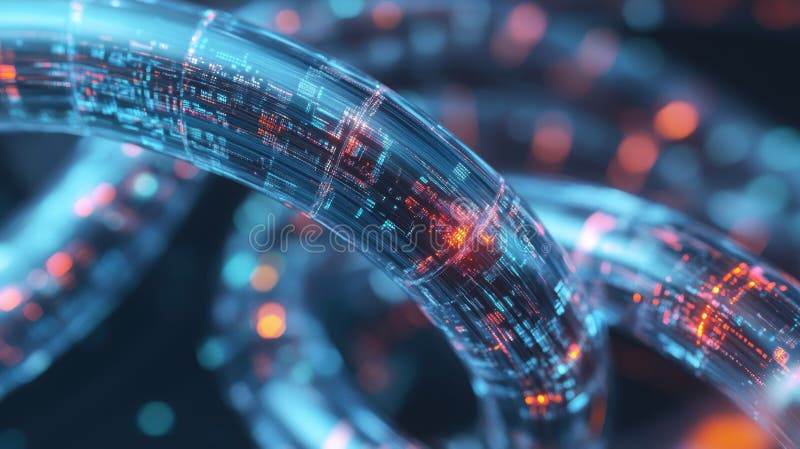 Fiber Optic Cables Transferring Data Stream in Cyberspace Stock Photo ...