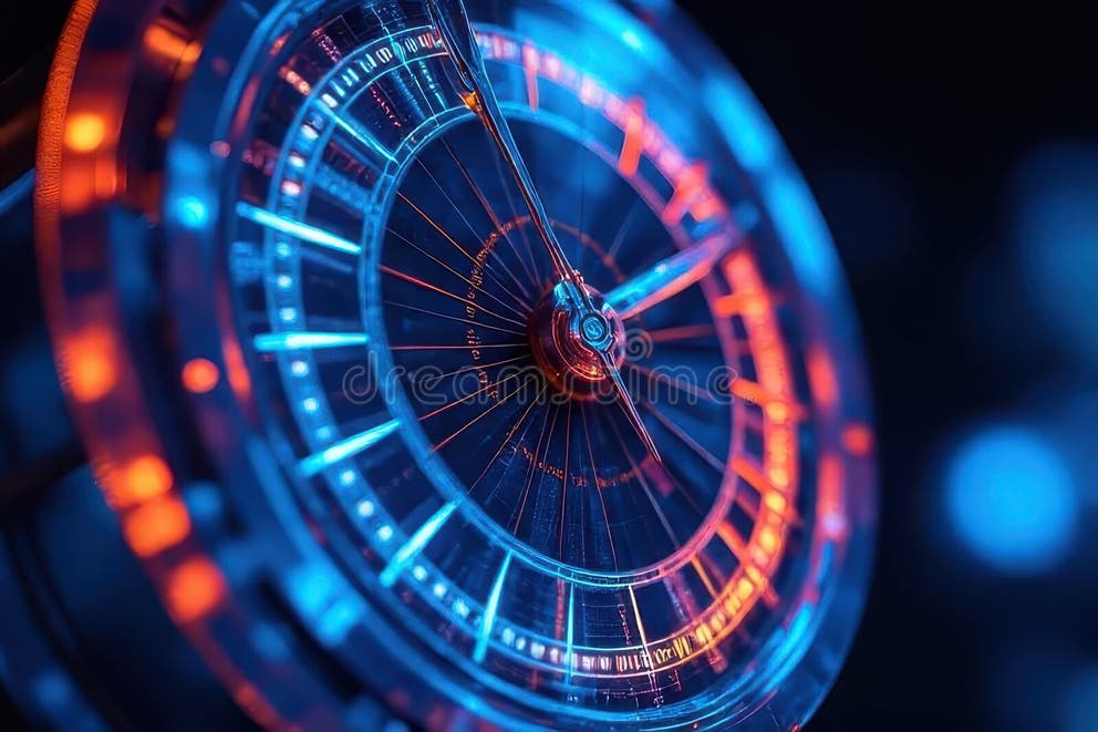 Fiber Optic Clock Illumination Stock Illustration - Illustration of ...